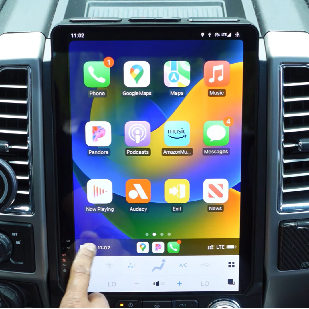 Touch Screen Tesla-style Ford F350 CarPlay Screen Upgrade