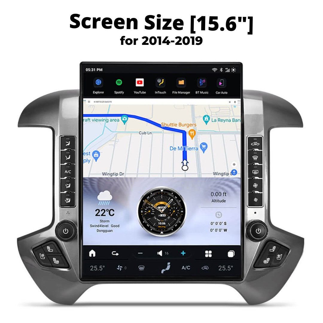GMC Sierra 2014-2019 | Tesla-style CarPlay Touchscreen
